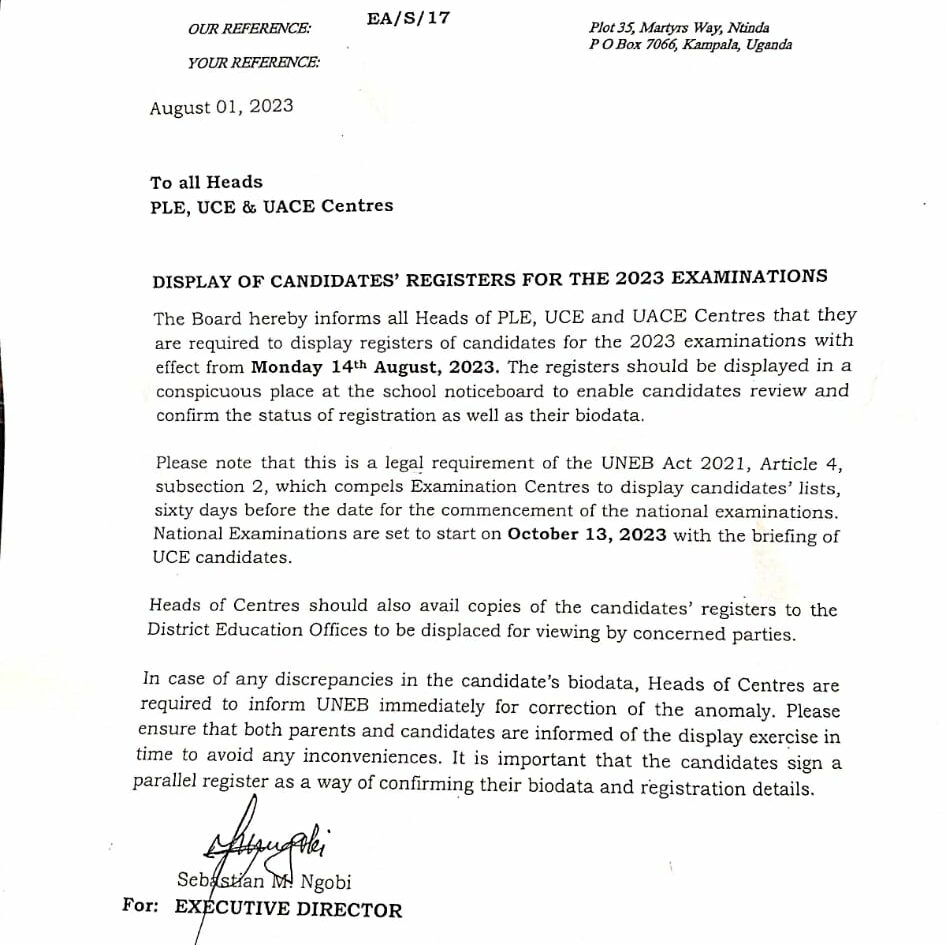 UNEB – Uganda National Examinations Board