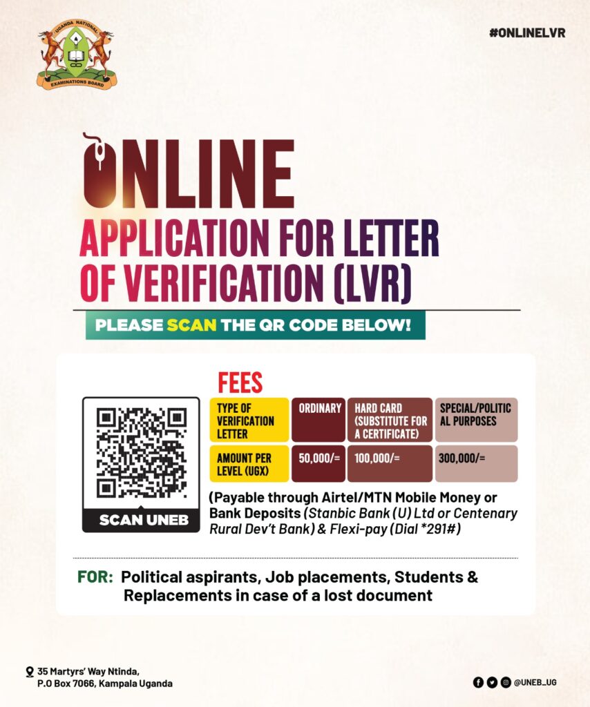 APPLICATION GUIDELINES FOR A LETTER OF VERIFICATION. – UNEB